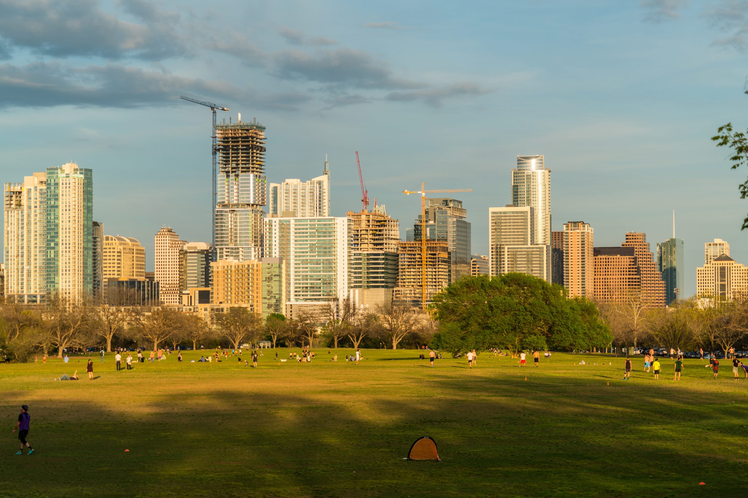 Rising towers sunset cityscape in the growing capital city of Austin ...
